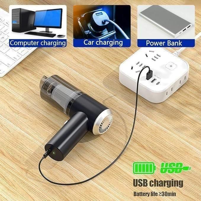 Portable Car Vacuum Cleaner – USB Rechargeable 2-in-1 – Mojo Cart
